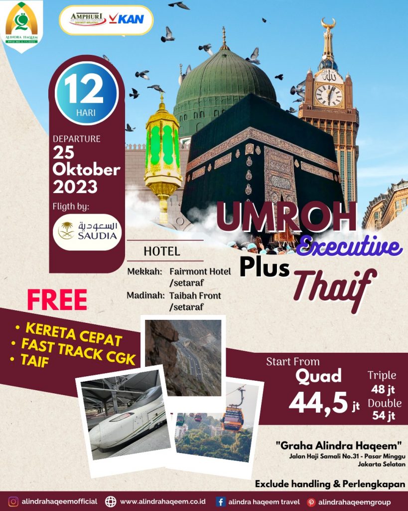 Paket Promo Umroh Plus Thaif 2023 Murah - Haqeem Group